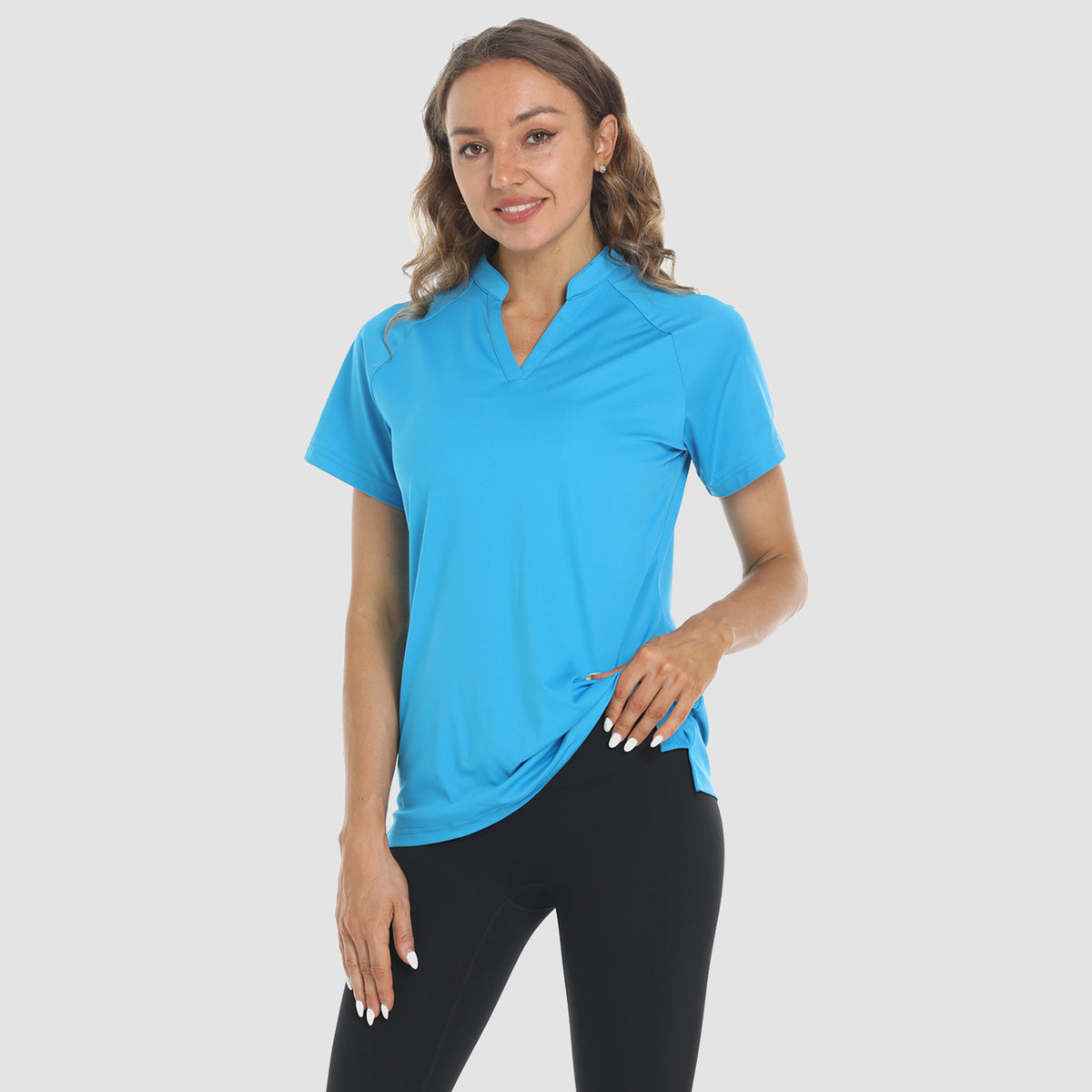 Women's T-Shirt Short Sleeve Quick Dry V-Neck Athletic Tee Shirt ...