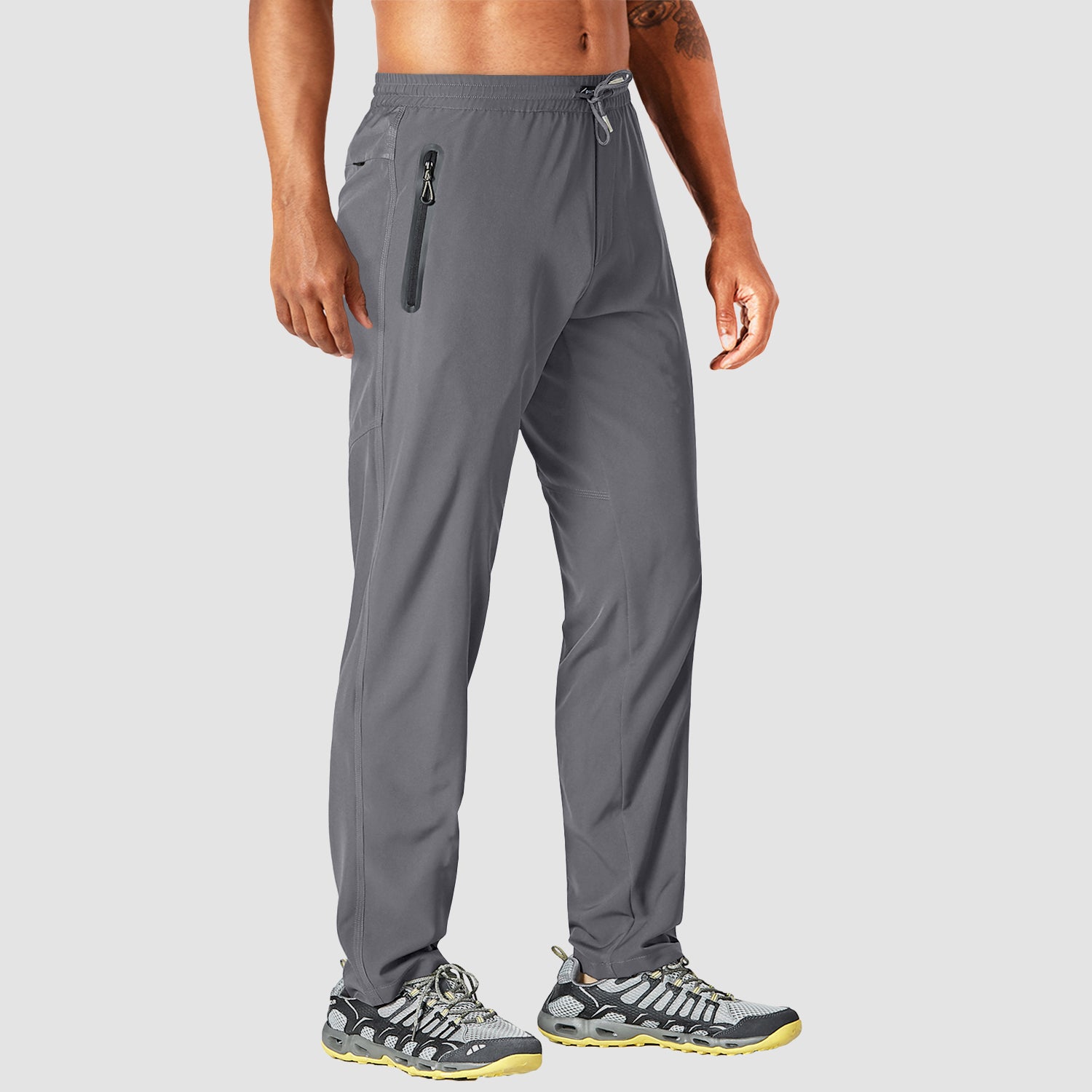 Men's Quick Dry Lightweight Track Pants - Comfortable with Zipper Pockets